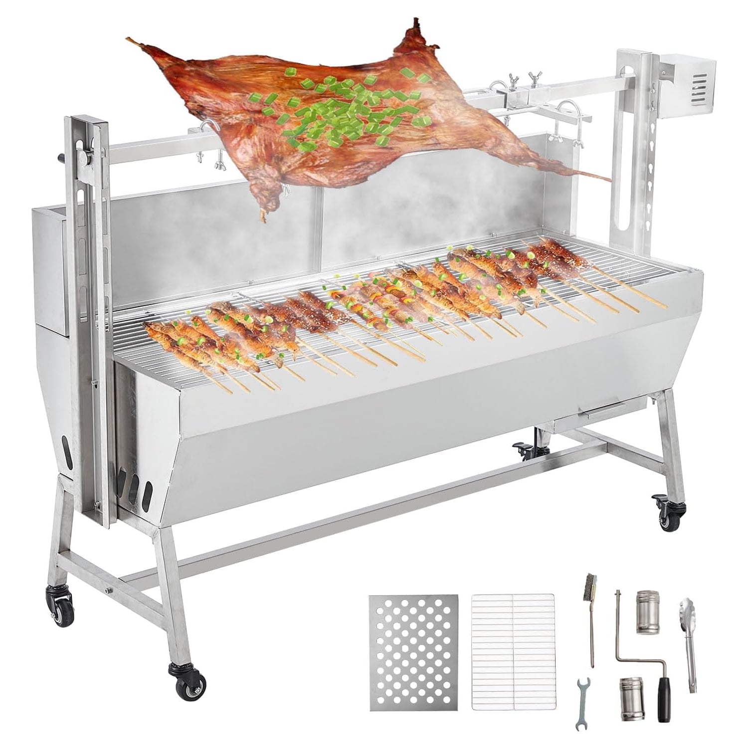 Garvee Automatic Rotisserie Grill with Wind Screen, 200lbs Capacity ...
