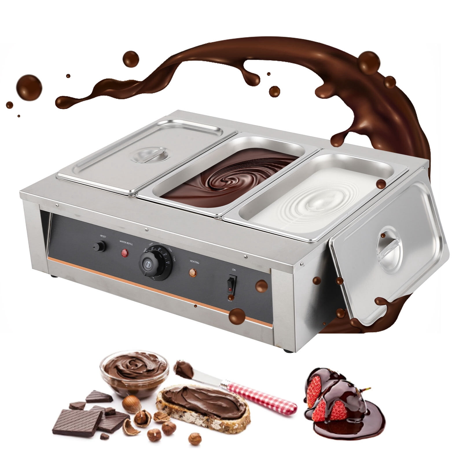 Garvee Chocolate Melting Pot,1500W Chocolate Tempering Machine with 3 ...