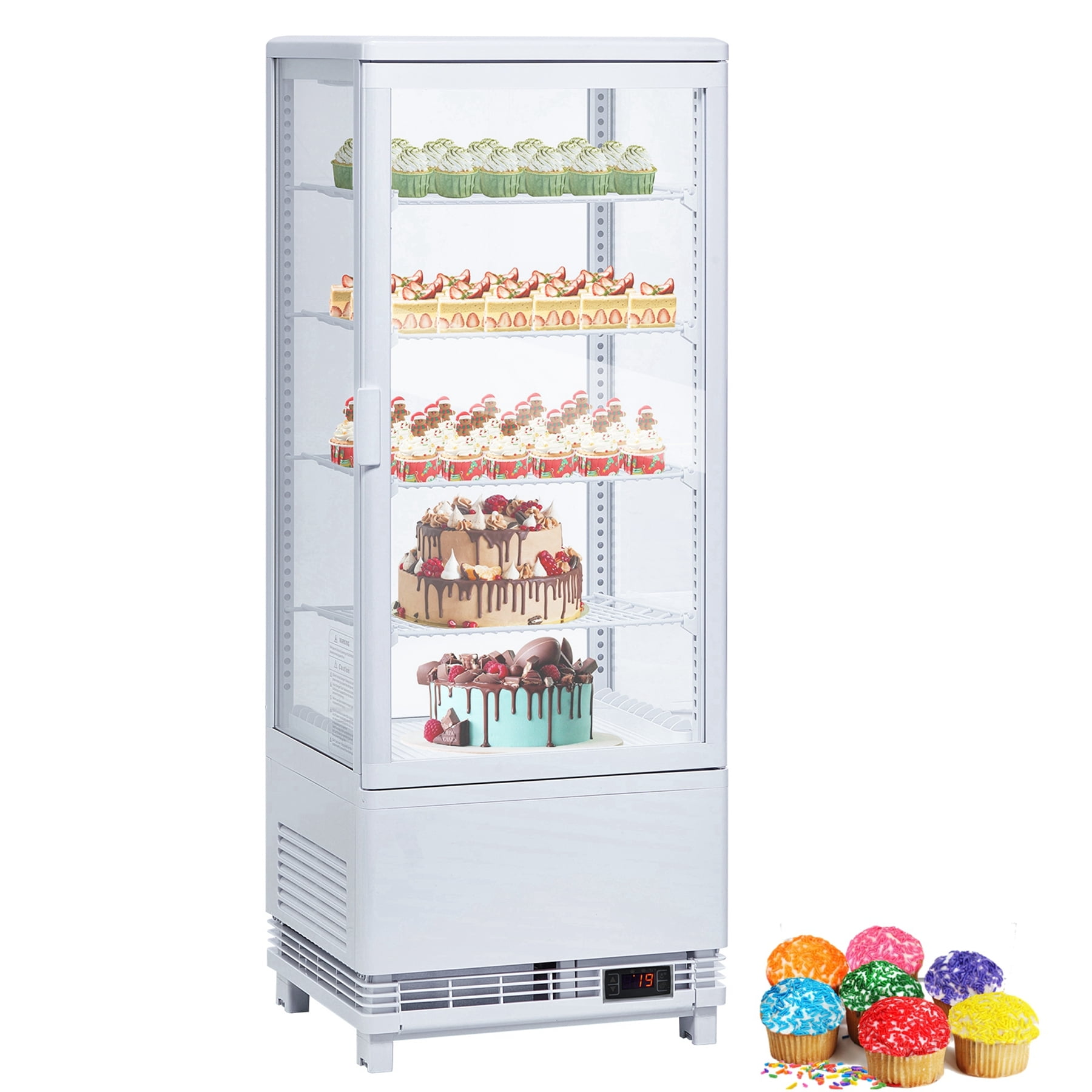 WhizMax Commercial Bakery Display Refrigerator Cooler with LED Lighting ...
