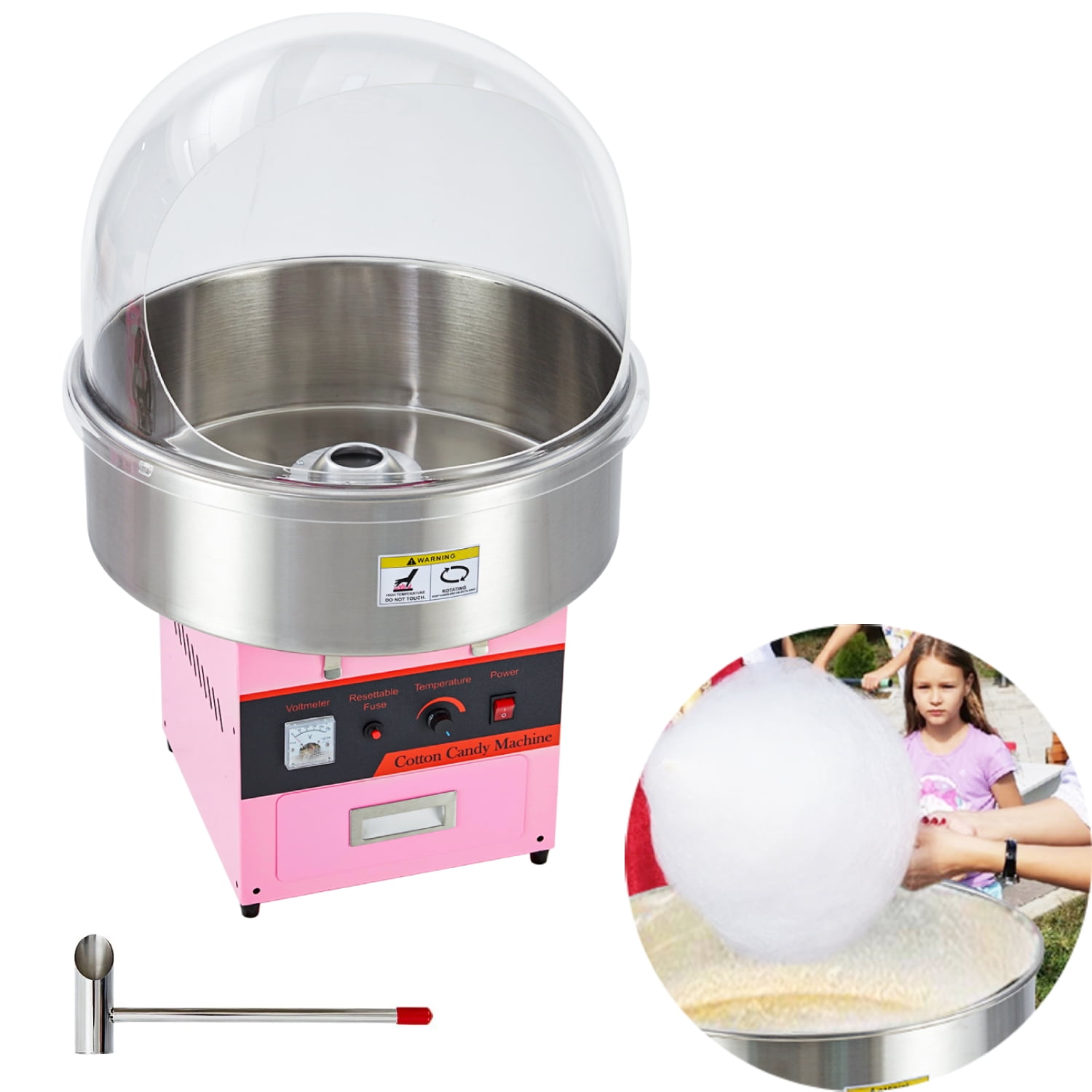 Garvee Commercial Cotton Candy Machine with Cover, 980W Electric Cotton ...