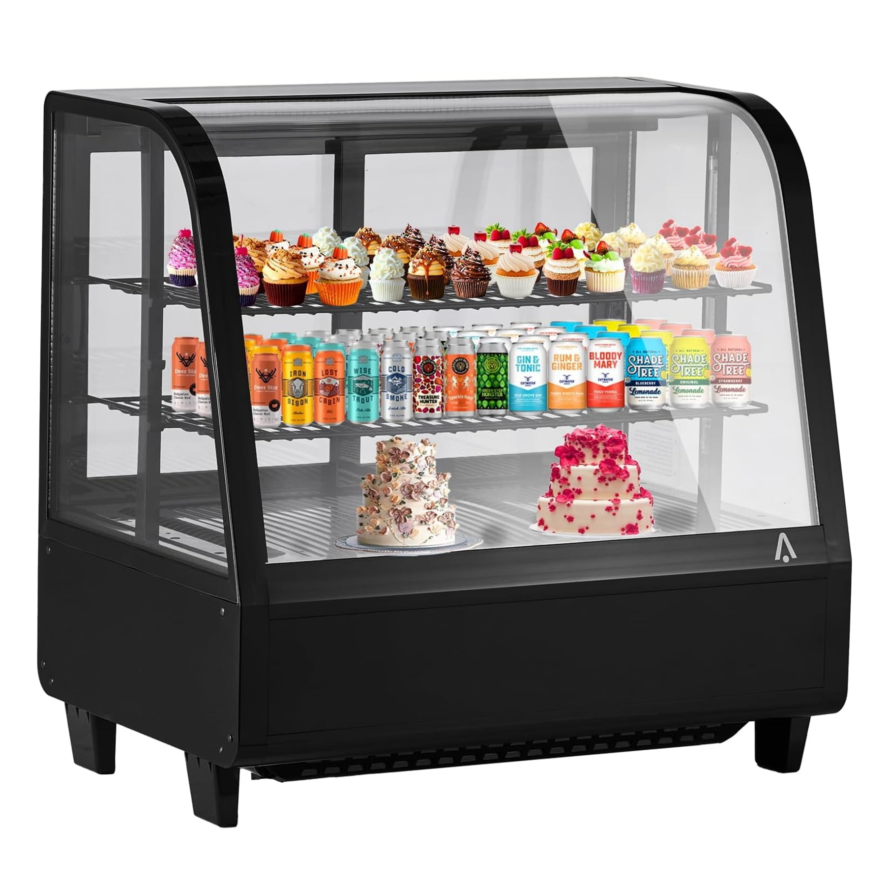 Garvee Commercial Countertop Refrigerator Display Case 3.5 Cu. Ft with ...