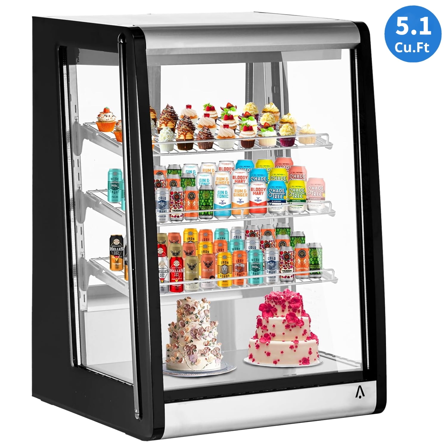 Garvee Commercial Countertop Refrigerator Display Case,5.1 Cu.ft Pastry ...