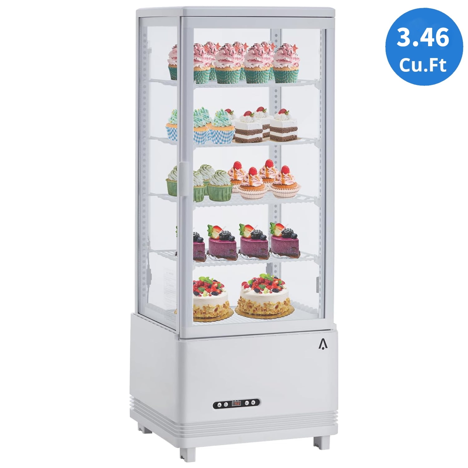 Garvee Commercial Display Refrigerator,3.46 Cu.ft Pastry Display Fridge ...