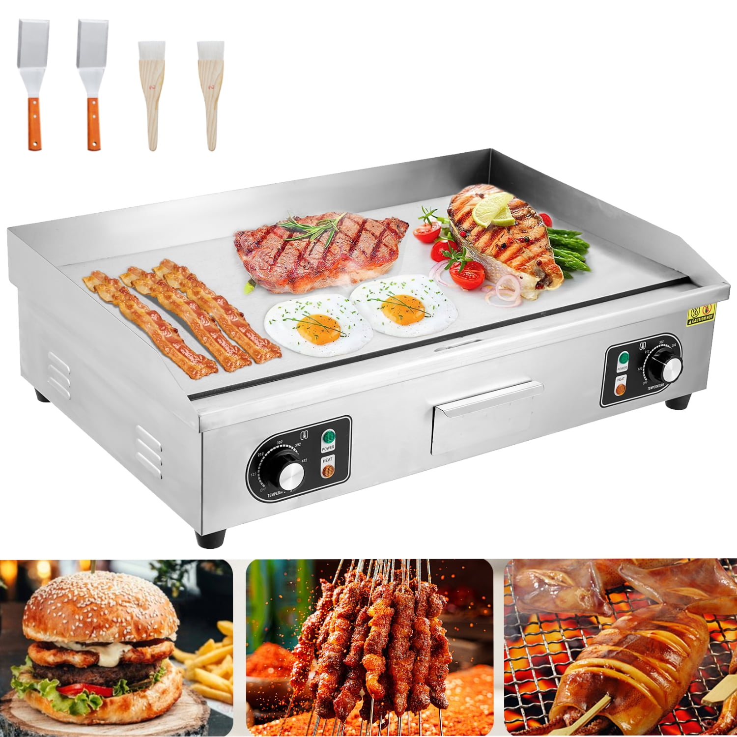 Garvee Commercial Electric Grill,22-Inch Countertop Non-Stick ...