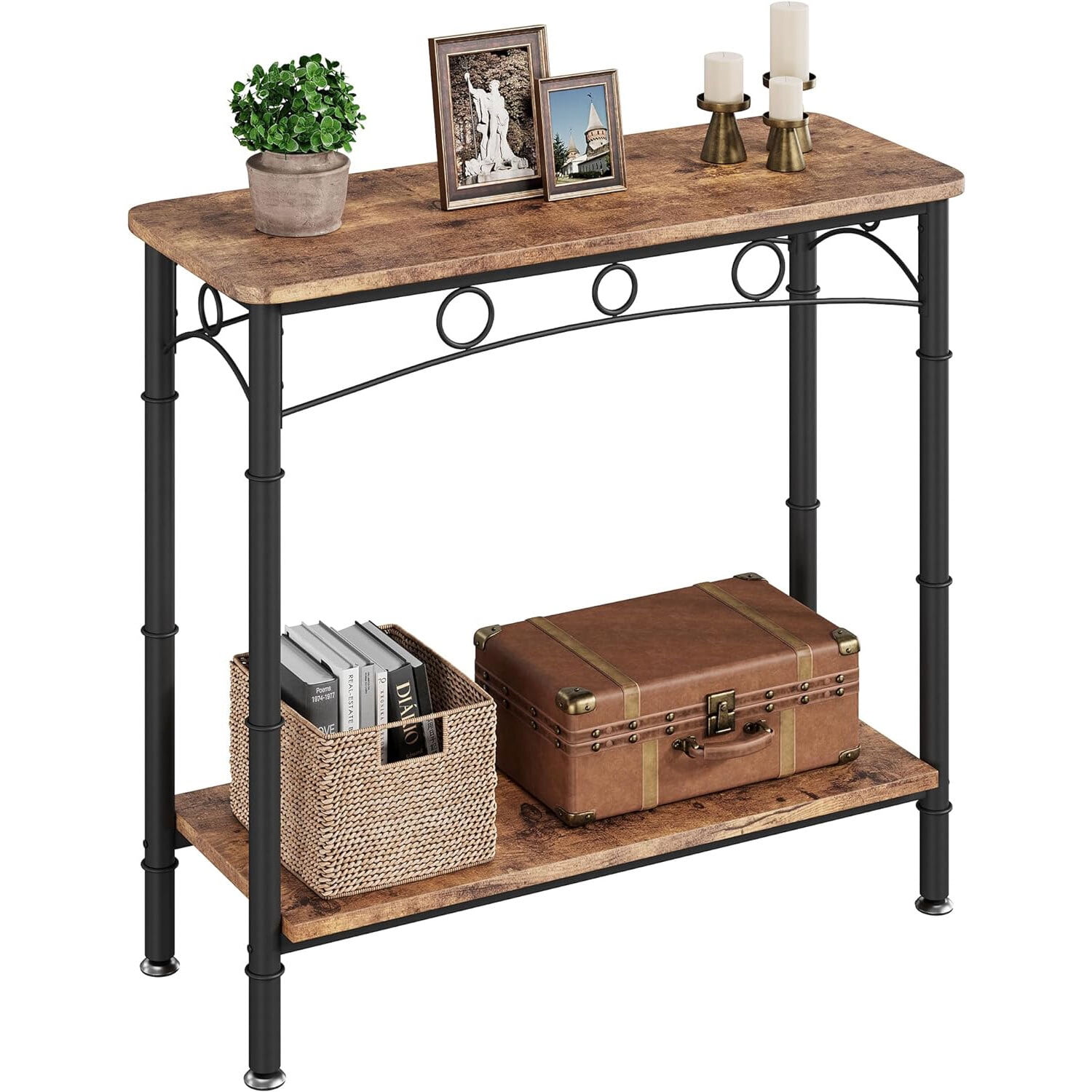 WhizMax Console Table, entryway Table, Narrow Sofa Table with Shelves ...