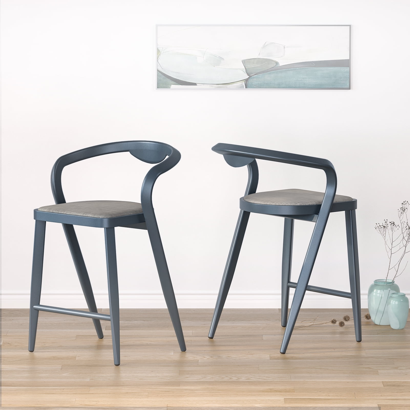 WhizMax Counter Height Bar Stools Set of 2, Stylish Modern High Bar ...