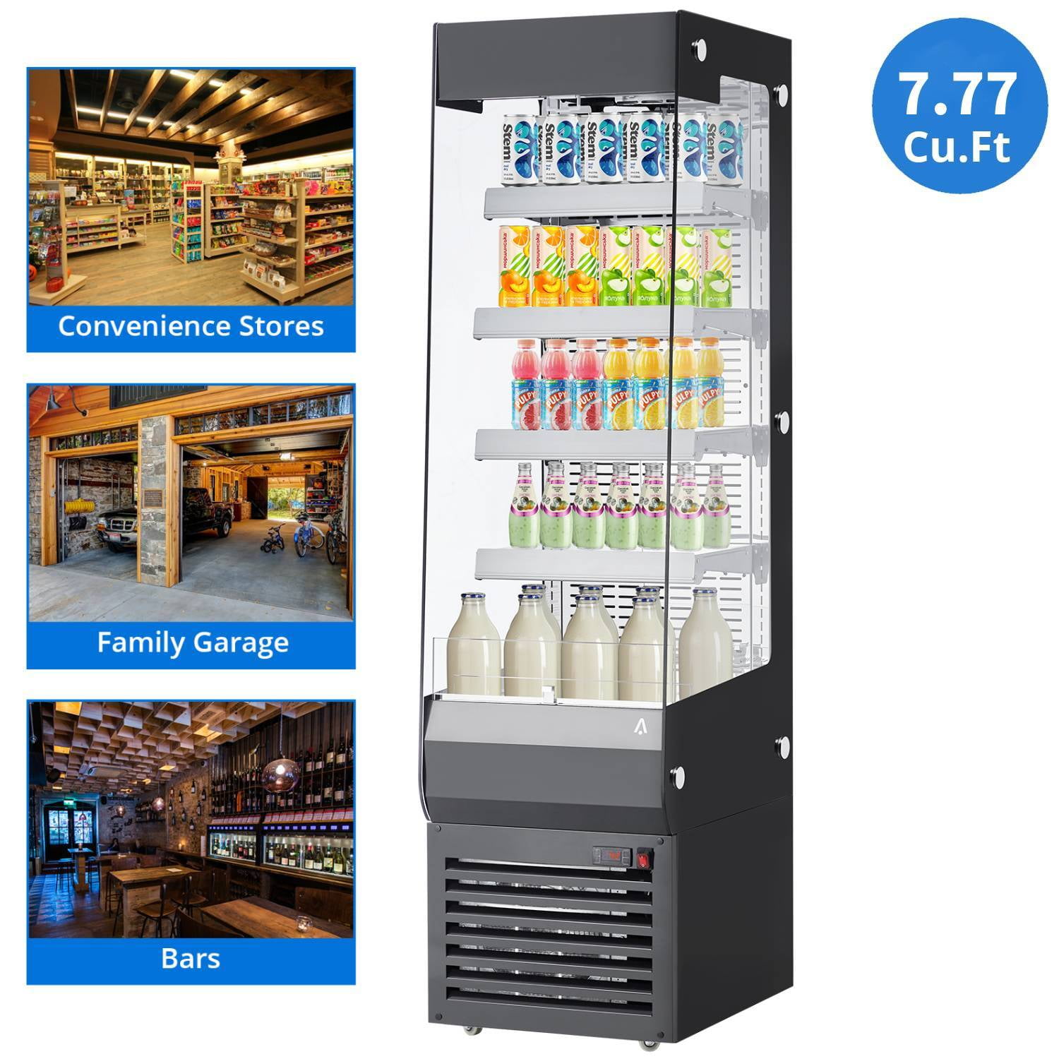 Garvee Display Fridge,7.77 Cu.ft Commercial Refrigerator with LED Light ...