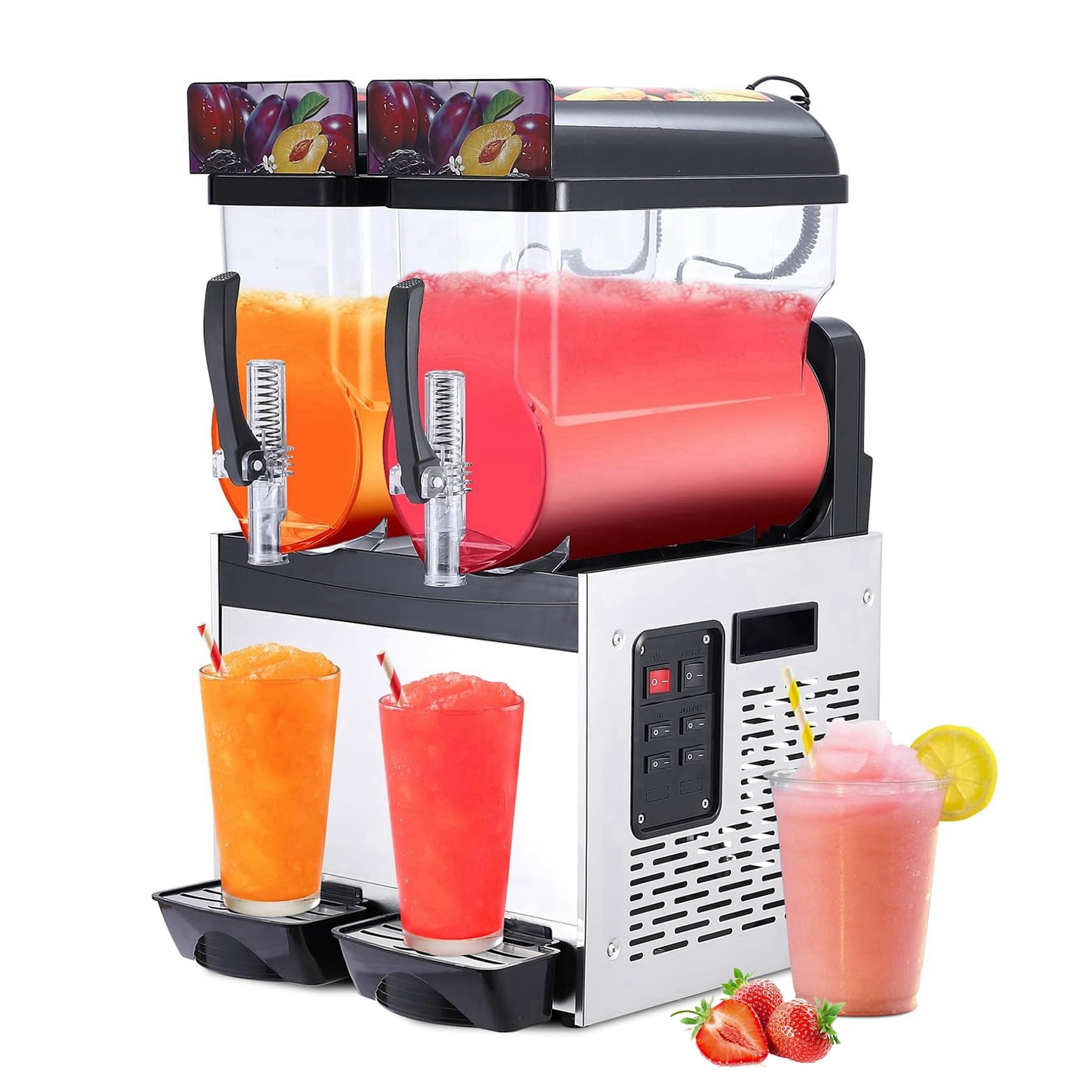 WhizMax Home Commercial Slushie Machine, Dual Tank 7.9 Gal Stainless ...
