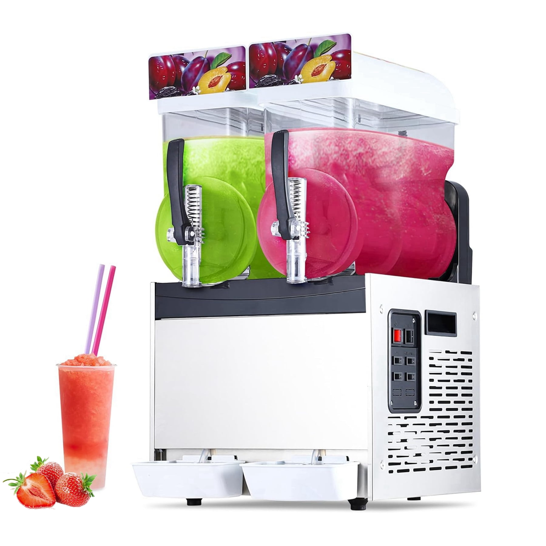 Garvee Double Tank Commercial Slushy Machine, 30L/7.9 Gal Stainless ...