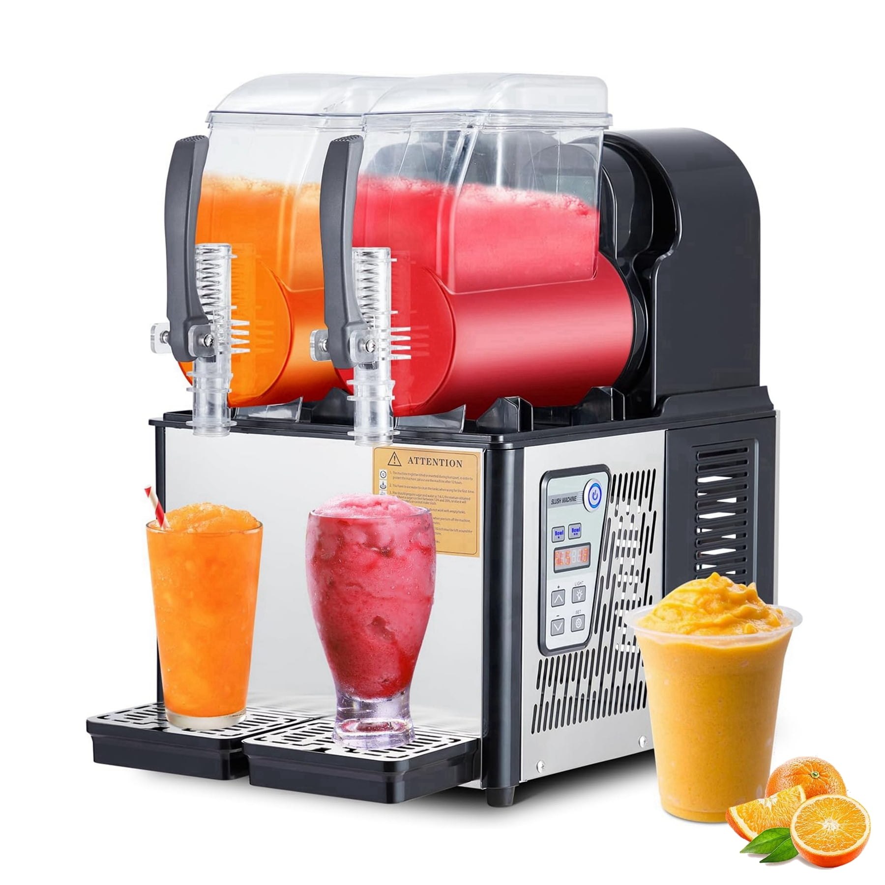 WhizMax Home Kitchen Countertop Double Tank Commercial Slushie Machine ...