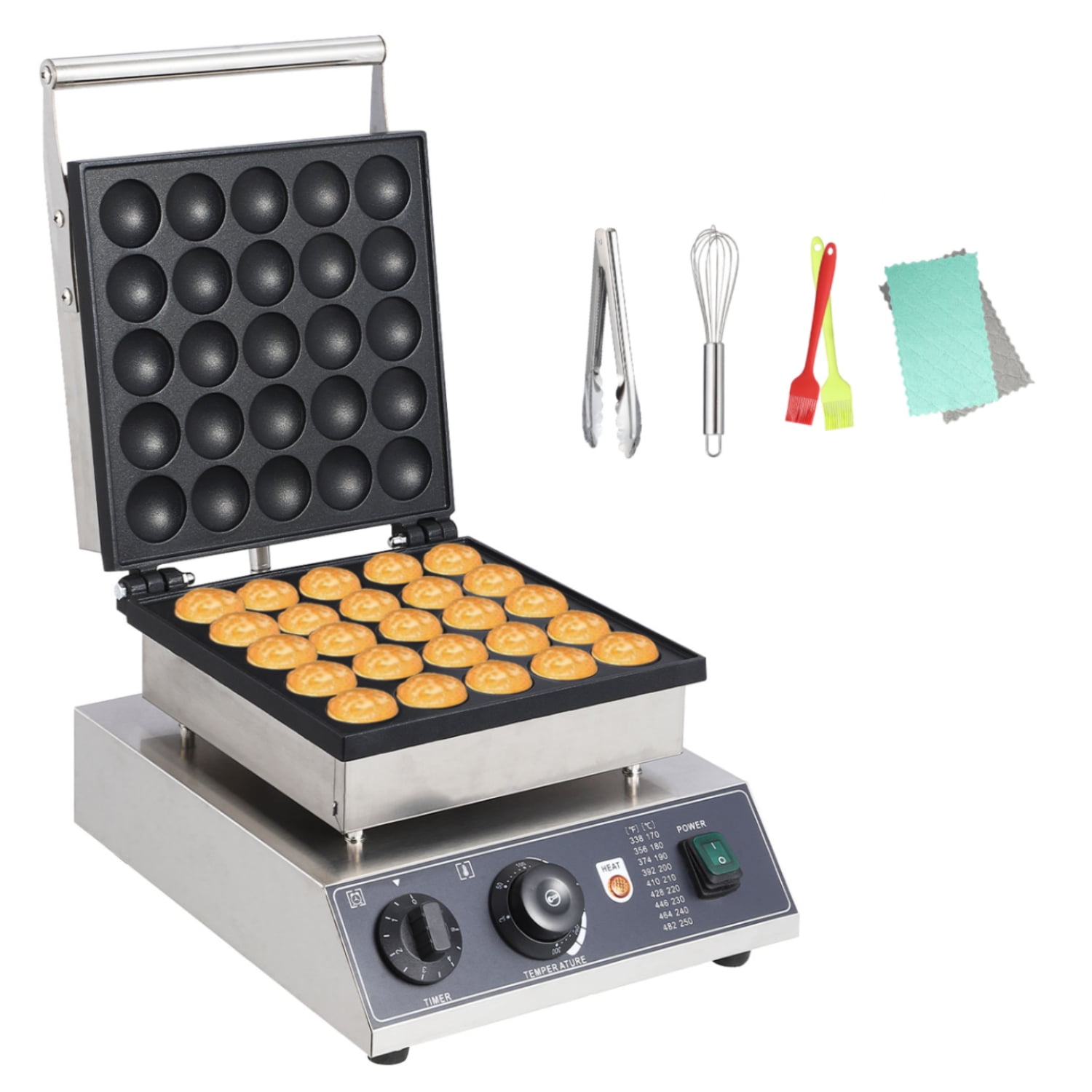 Garvee Electric Pancake Maker with Flap, 25Pcs Mini Dutch Pancake Baker ...