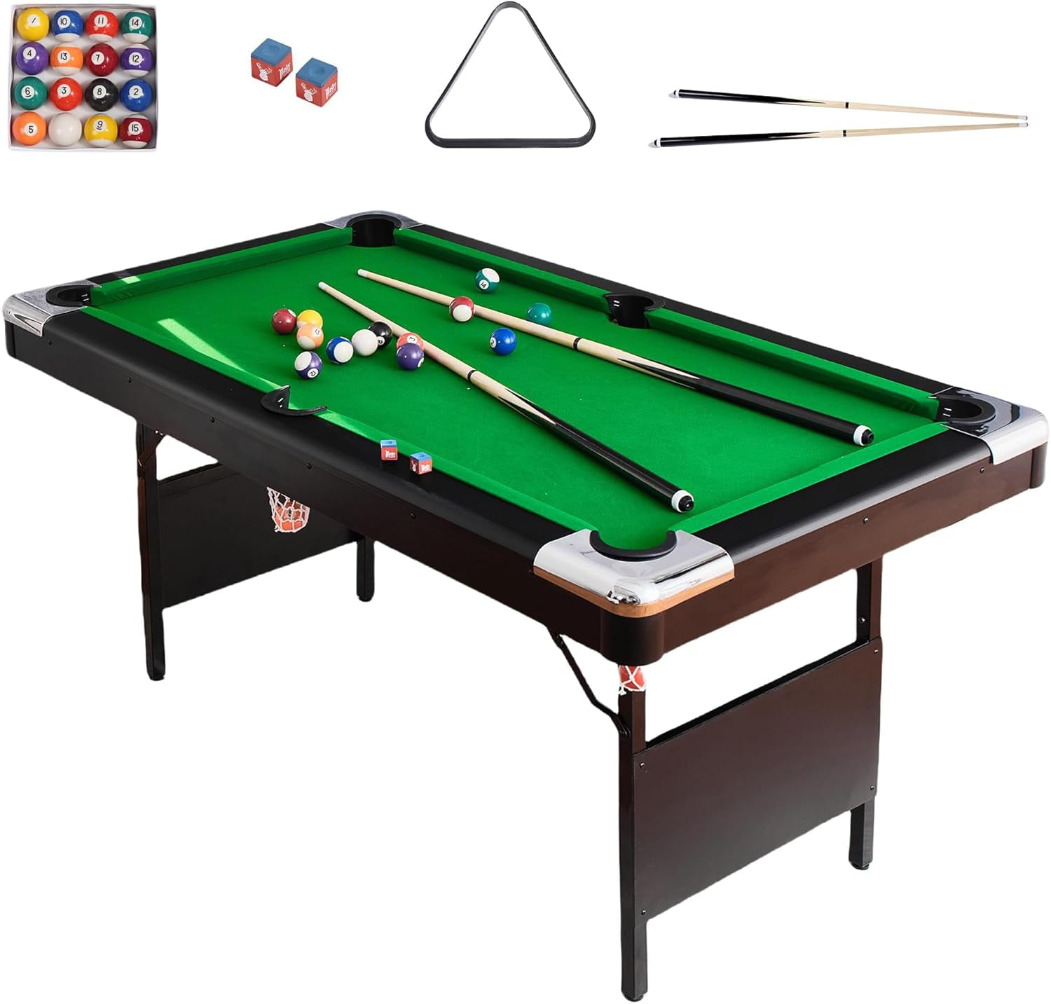 WhizMax Foldable Pool Table,Portable Folding Billiard Table for Adults ...