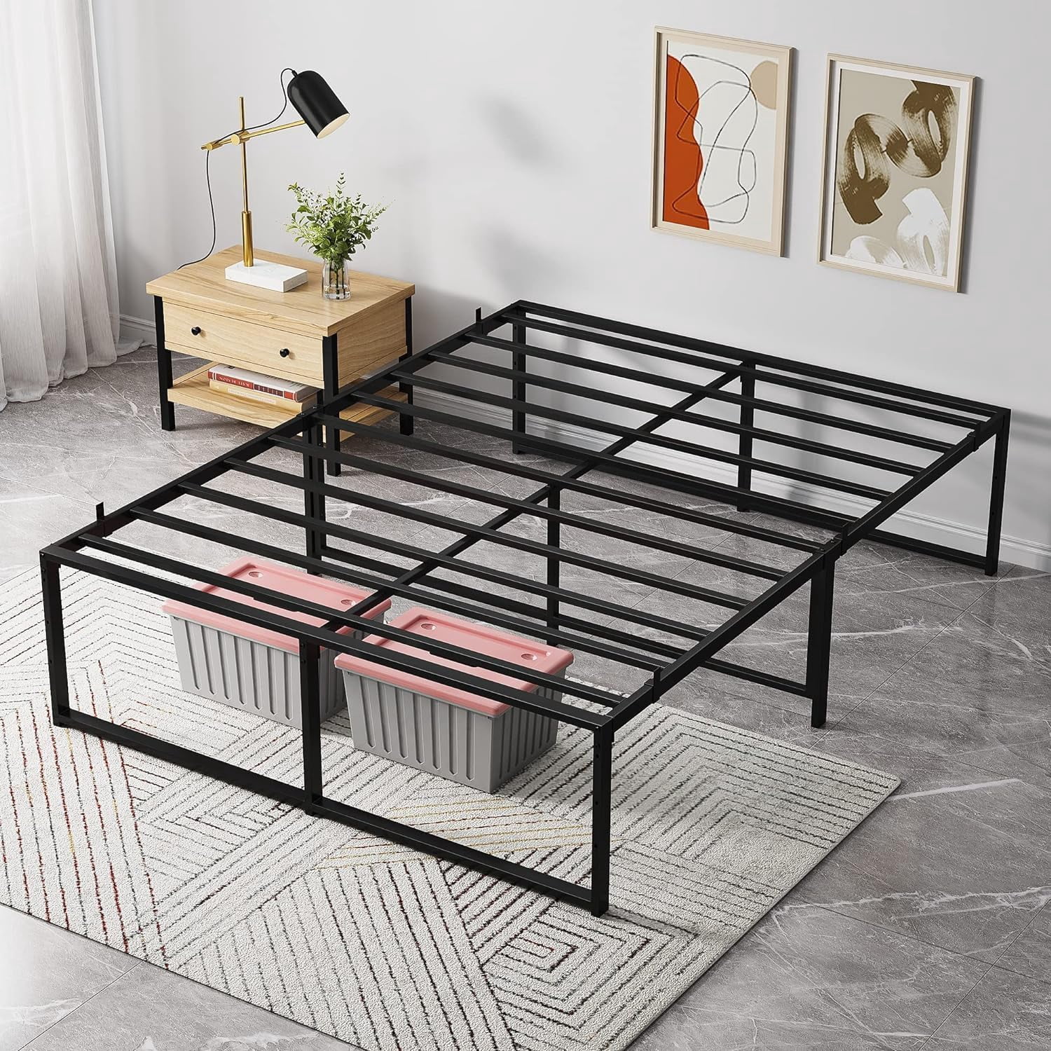 WhizMax Full Size Bed Frame, Ultra Sturdy Metal Full Bed Platform Frame ...