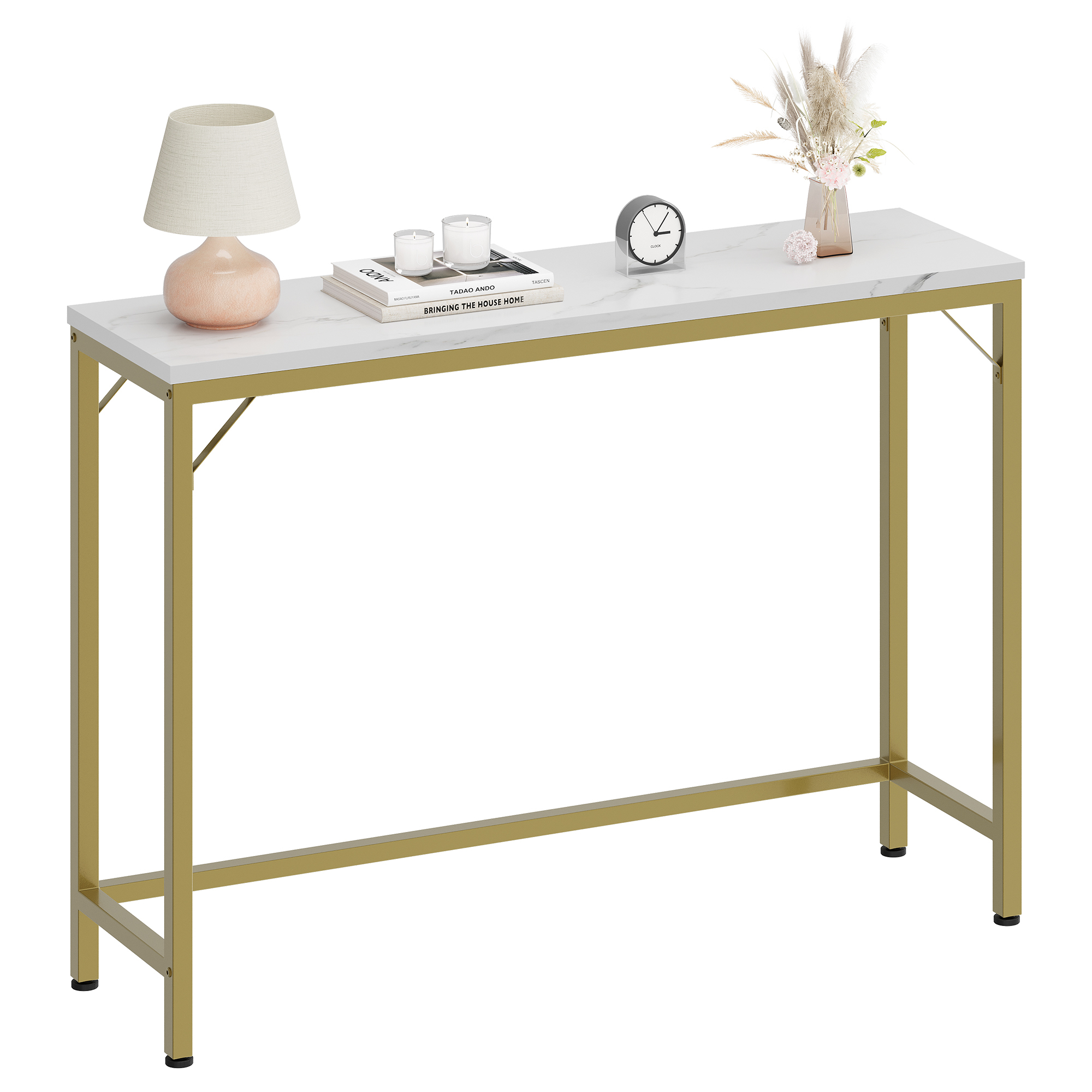 Veryke Narrow Console Table, 2 Layers Sofa Table, Iron Frame Entryway ... Veryke Narrow Console Table, 2 Layers Sofa Table, Iron Frame Entryway ...