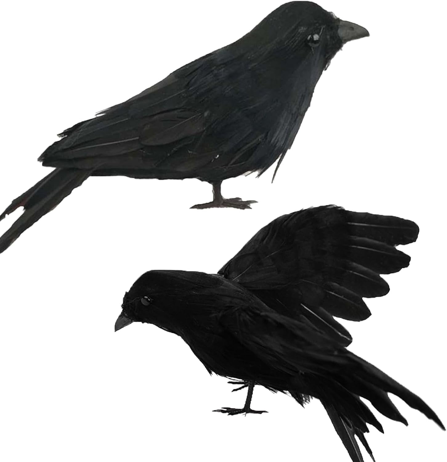 WhizMax Halloween Decoration Realistic Crows Halloween Handmade Crow ...
