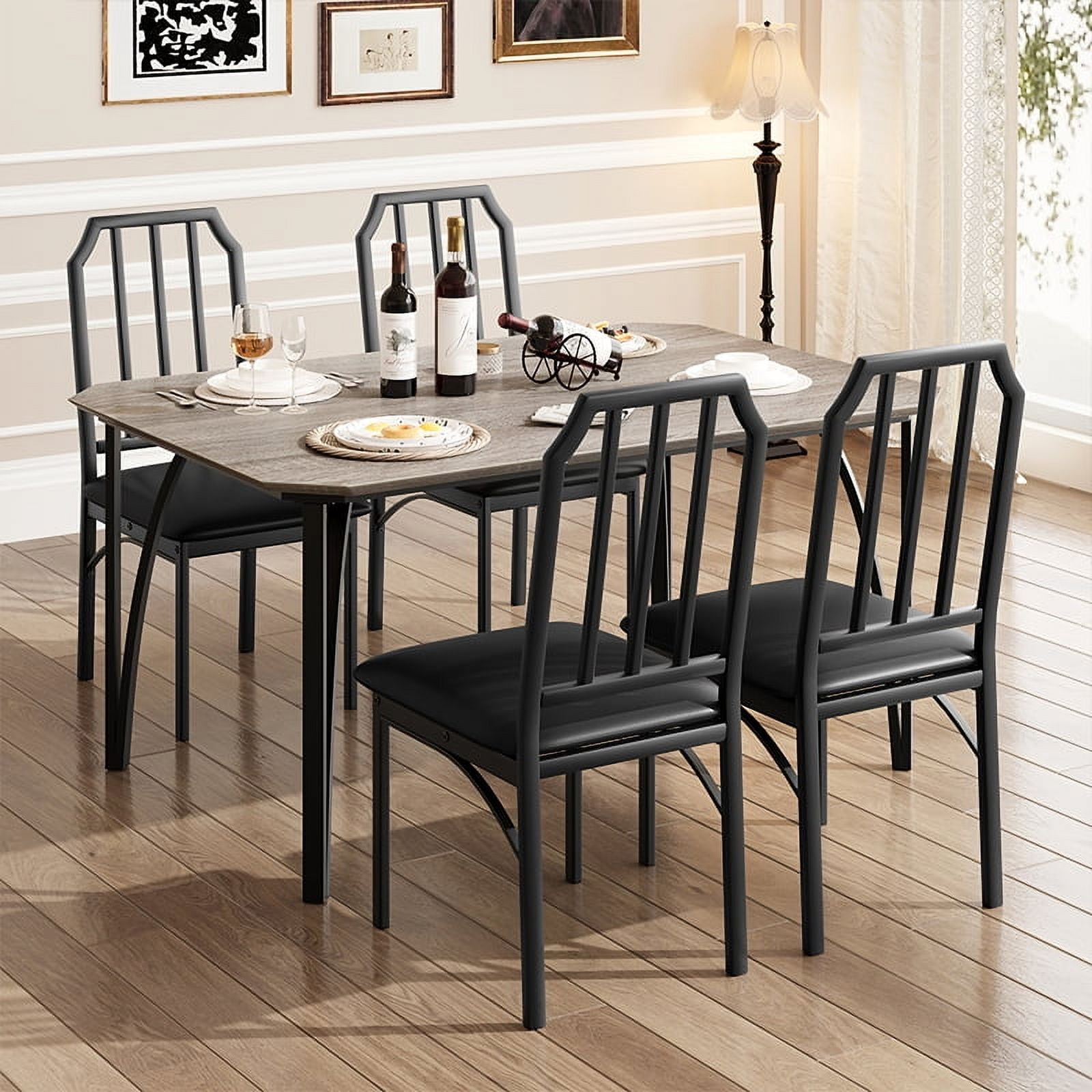 Garvee Kitchen Table and Chairs for 4 with Padded Seats, 5 Piece Dining ...