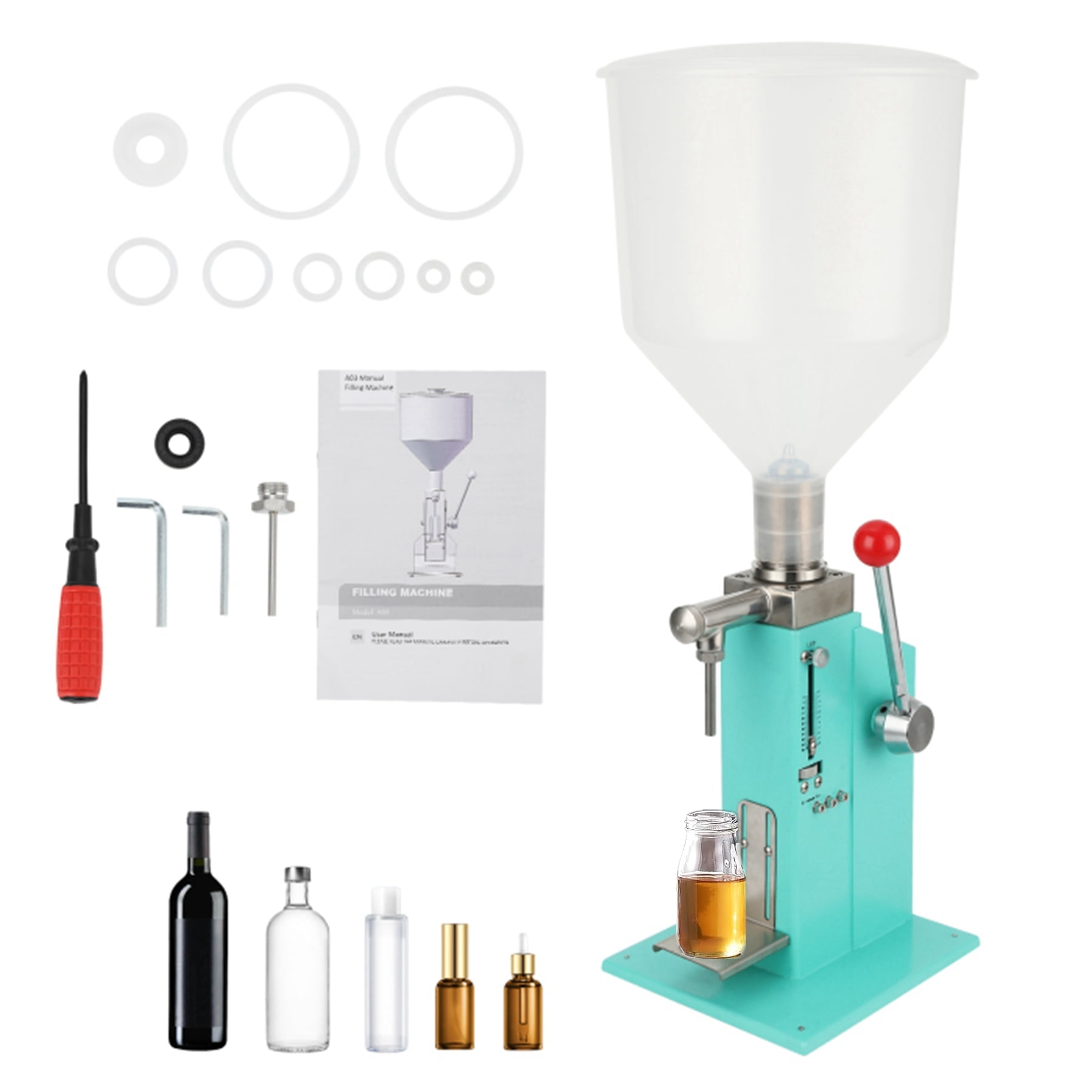 Garvee Manual Liquid Filling Machine with Tray, 5-50ml Adjustable ...