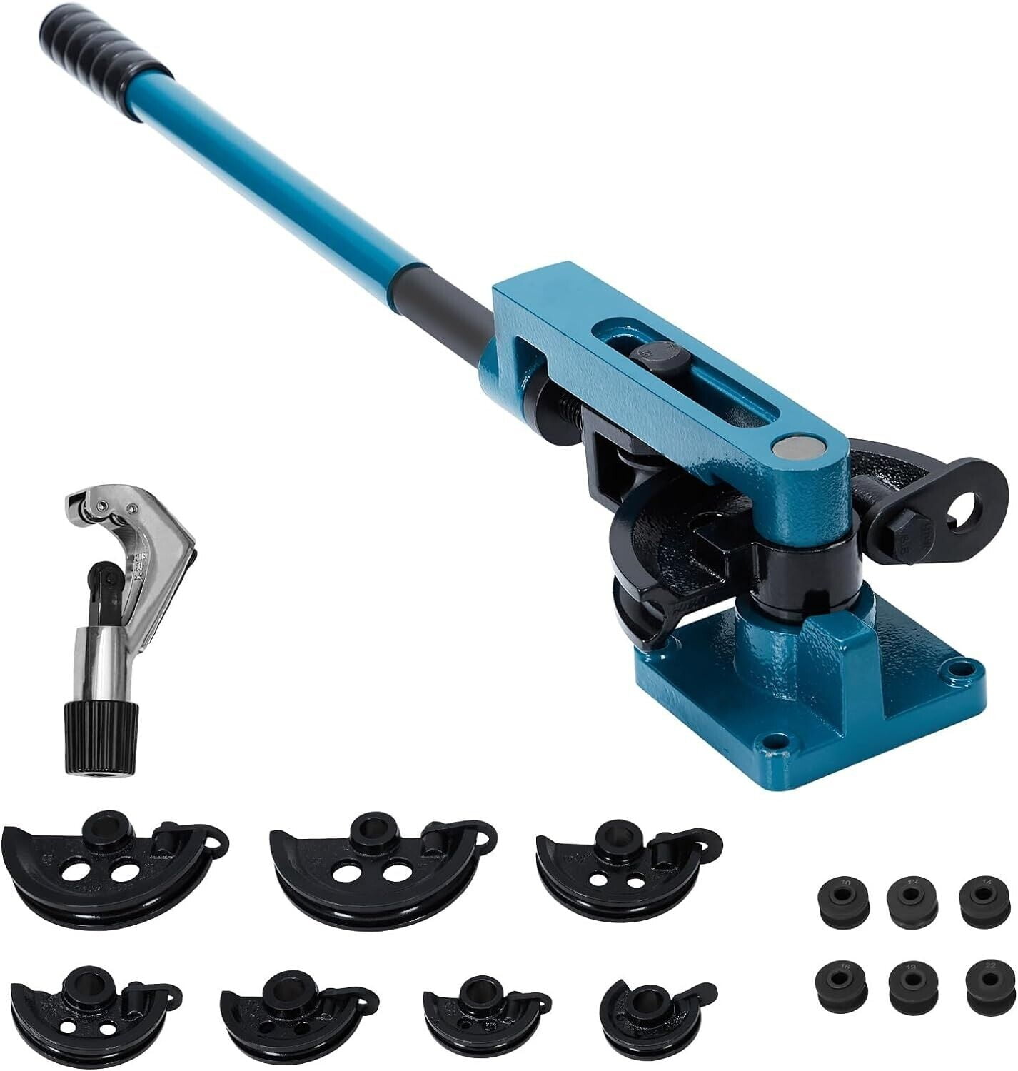 WhizMax Manual Pipe Tube Bender 3/8" to 1" Bench Bending Machine w/ Tubing Cutter&7 Dies ...