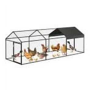 WhizMax Metal Chicken Coop, 120x40x40 Inch Chicken Run for Yard with ...