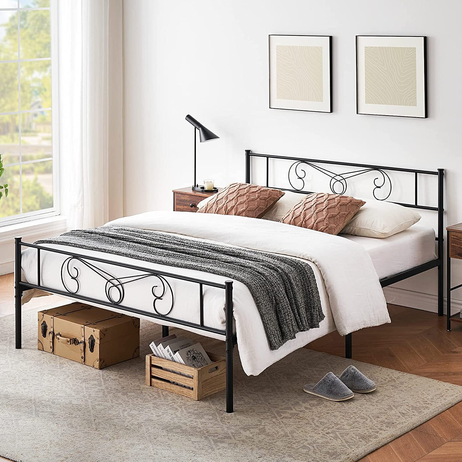 WhizMax Metal Platform Bed Frame Mattress Foundation with Headboard ... WhizMax Metal Platform Bed Frame Mattress Foundation with Headboard ...