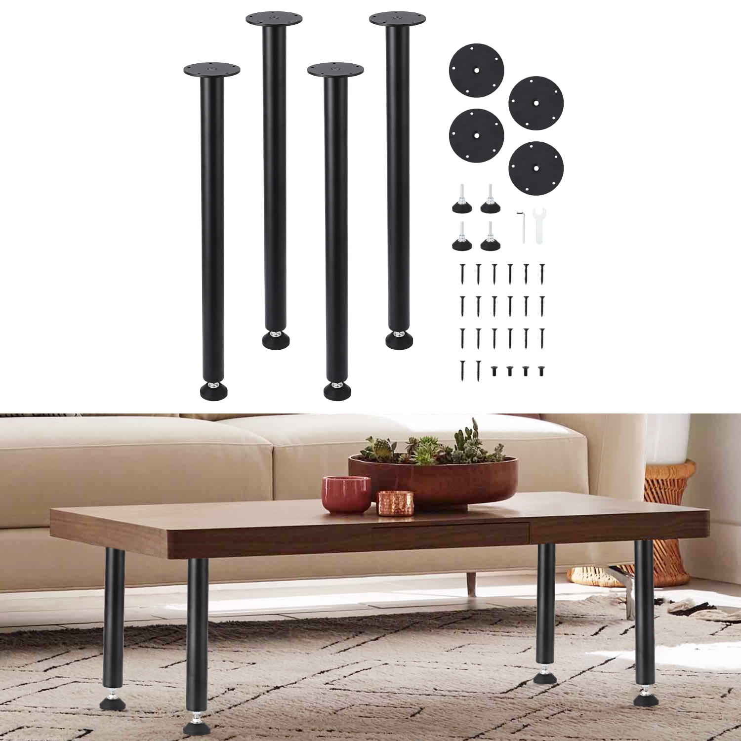 Garvee Metal Table Legs 28",Heavy Duty Adjustable Furniture Legs for ...