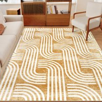 Well Woven Isometry Gold & Grey Modern Geometric Triangle Pattern 5' x ...