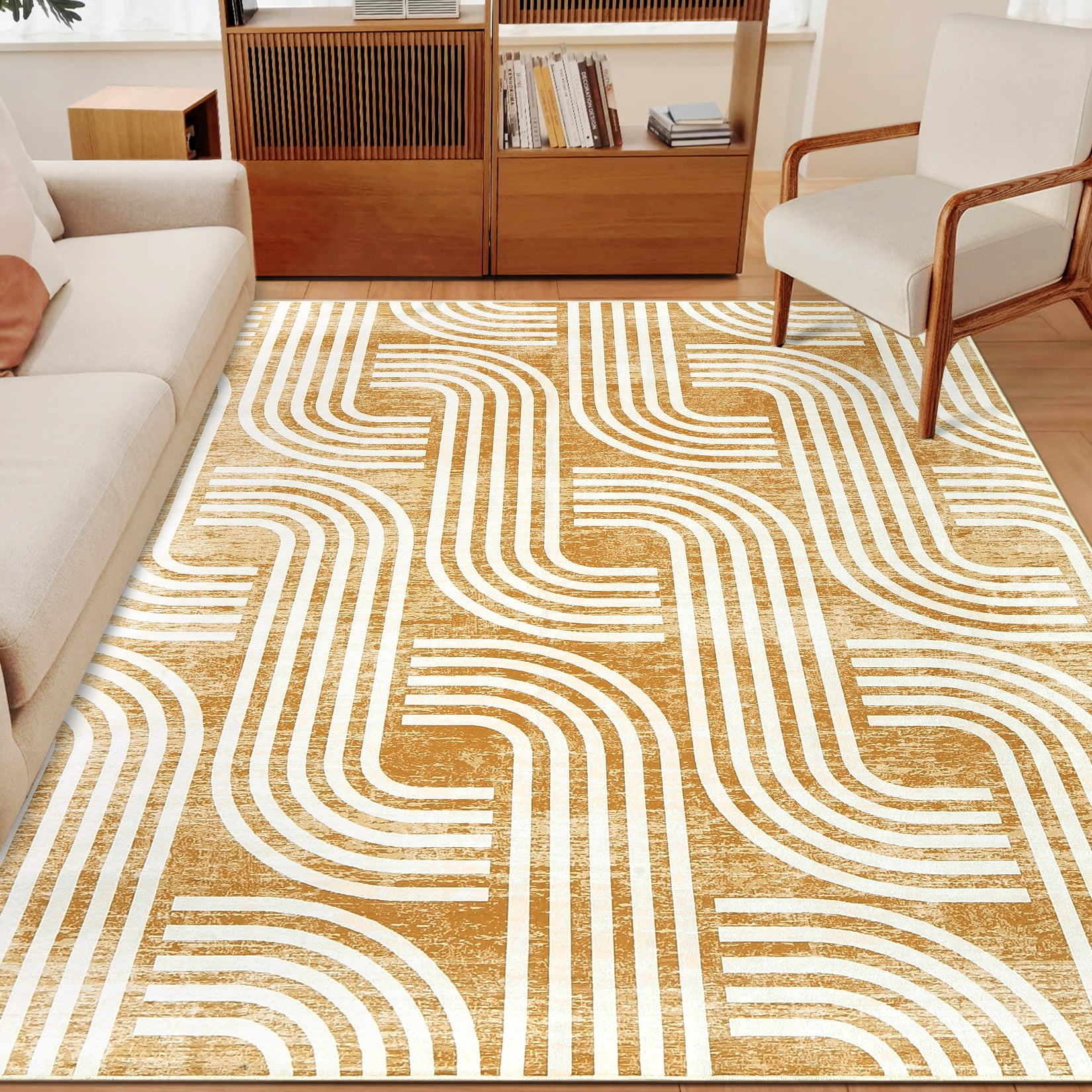 Garvee Modern Arch Pattern Carpet Rug, Washable Living Room Rug for ...