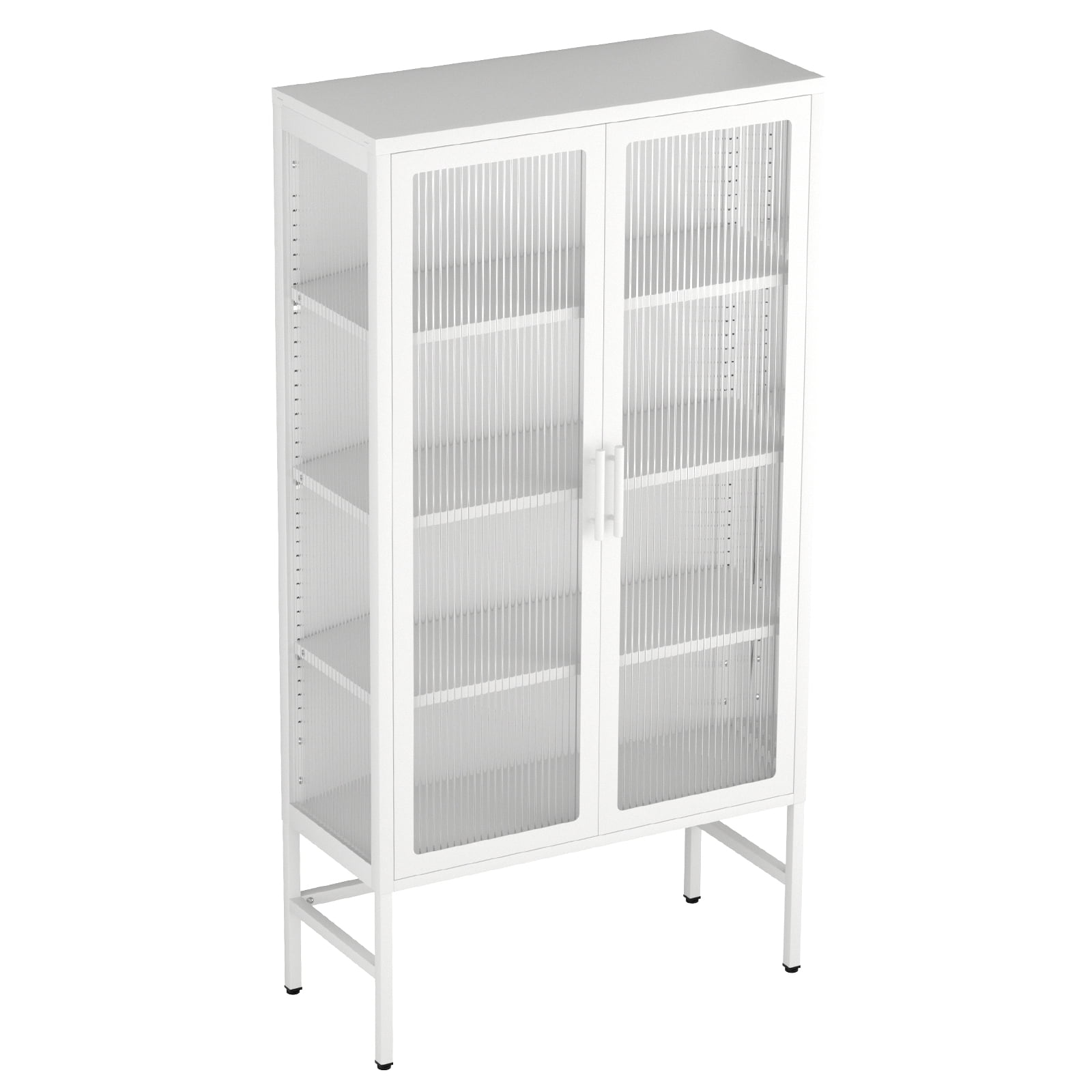 WhizMax Modern Locker Glass Cabinet,Glass Display Cabinet with 2 Doors ...