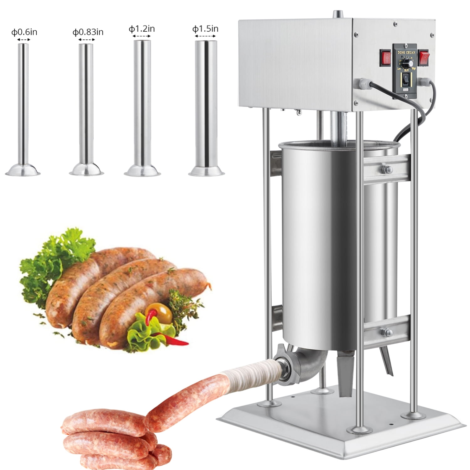 Garvee Motorized Sausage Stuffer,15L Stainless Steel Sausage Stuffing ...