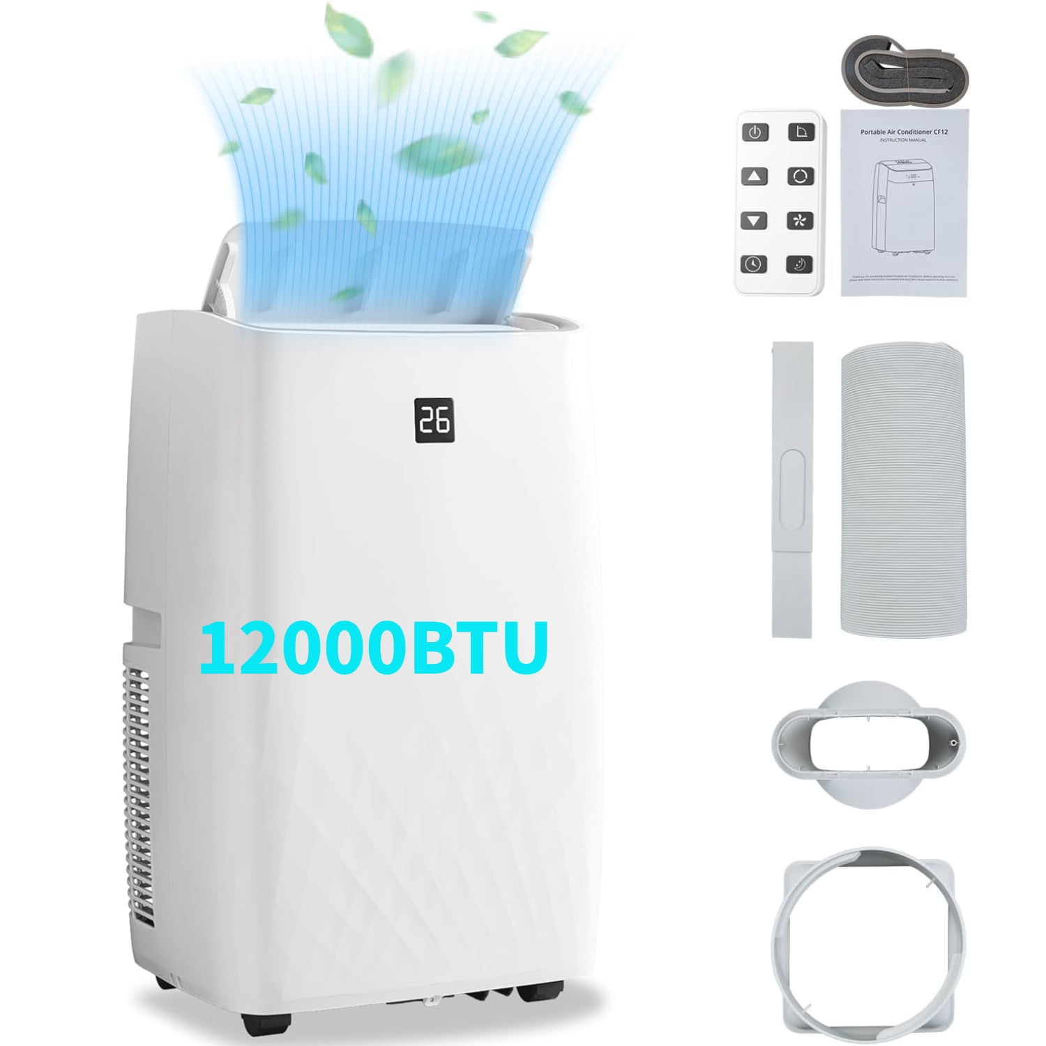 Garvee Portable Air Conditioners 12000BTU with Window Kit,Cool Rooms up ...