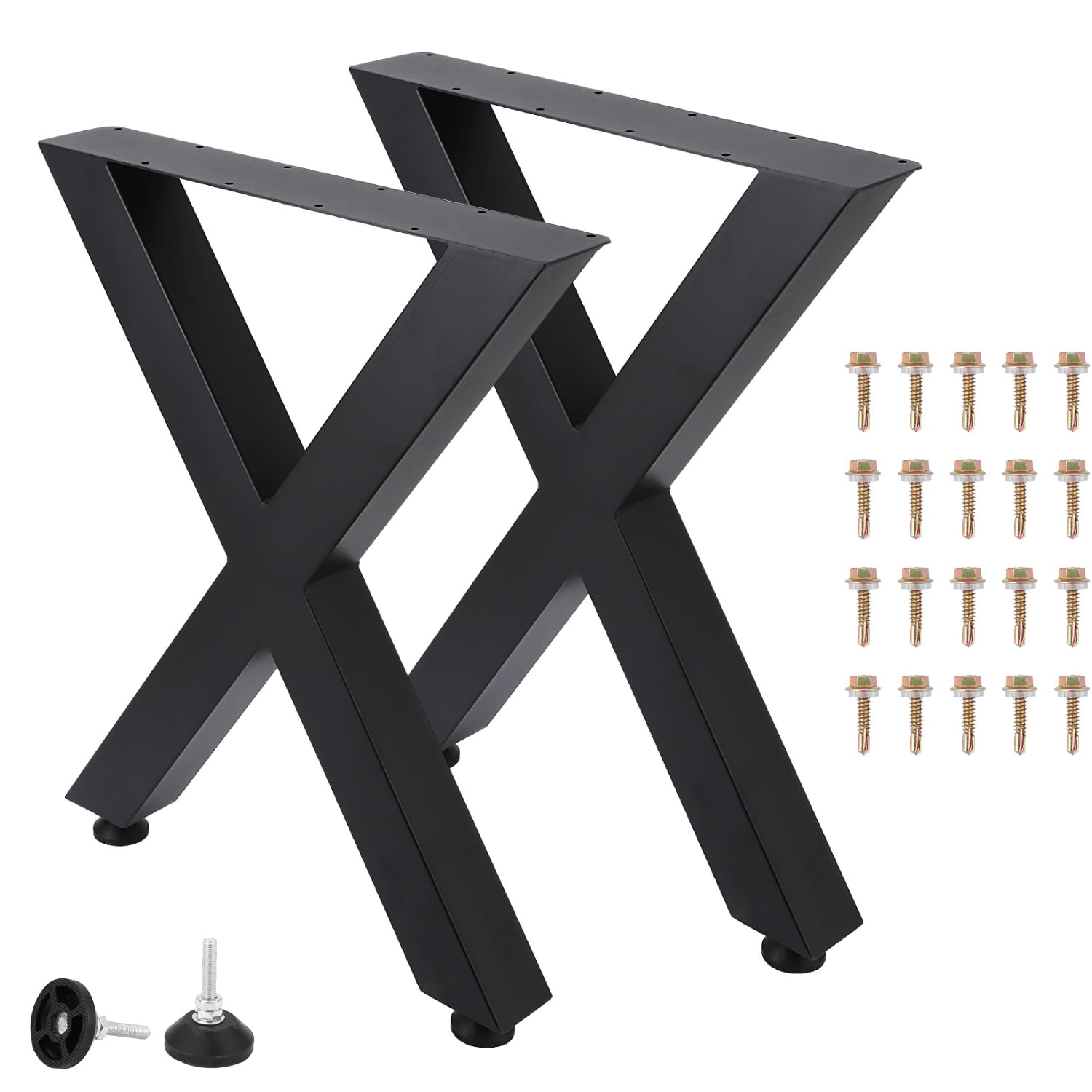 Garvee Set of 2 Metal Table Legs,16"H x 15"W,X-Shape Bench Legs,DIY ...