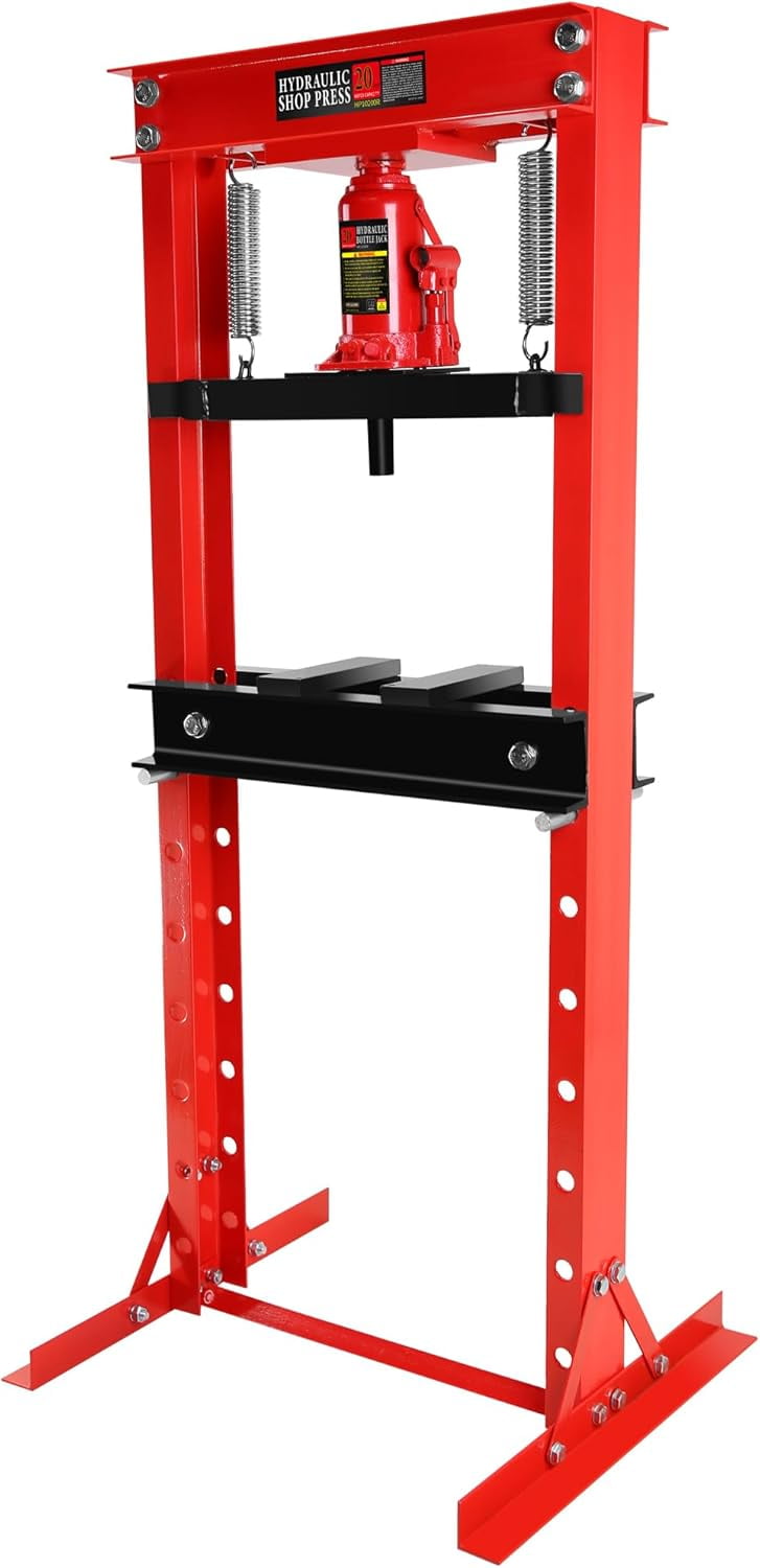 WhizMax Shop Press,20 Ton H-Frame Garage Floor Adjustable Shop Bearing ...