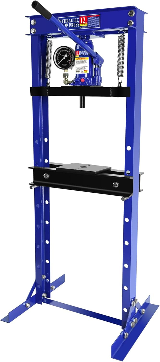 WhizMax Shop Press,20 Ton H-Frame Garage Floor Adjustable Shop Bearing ...