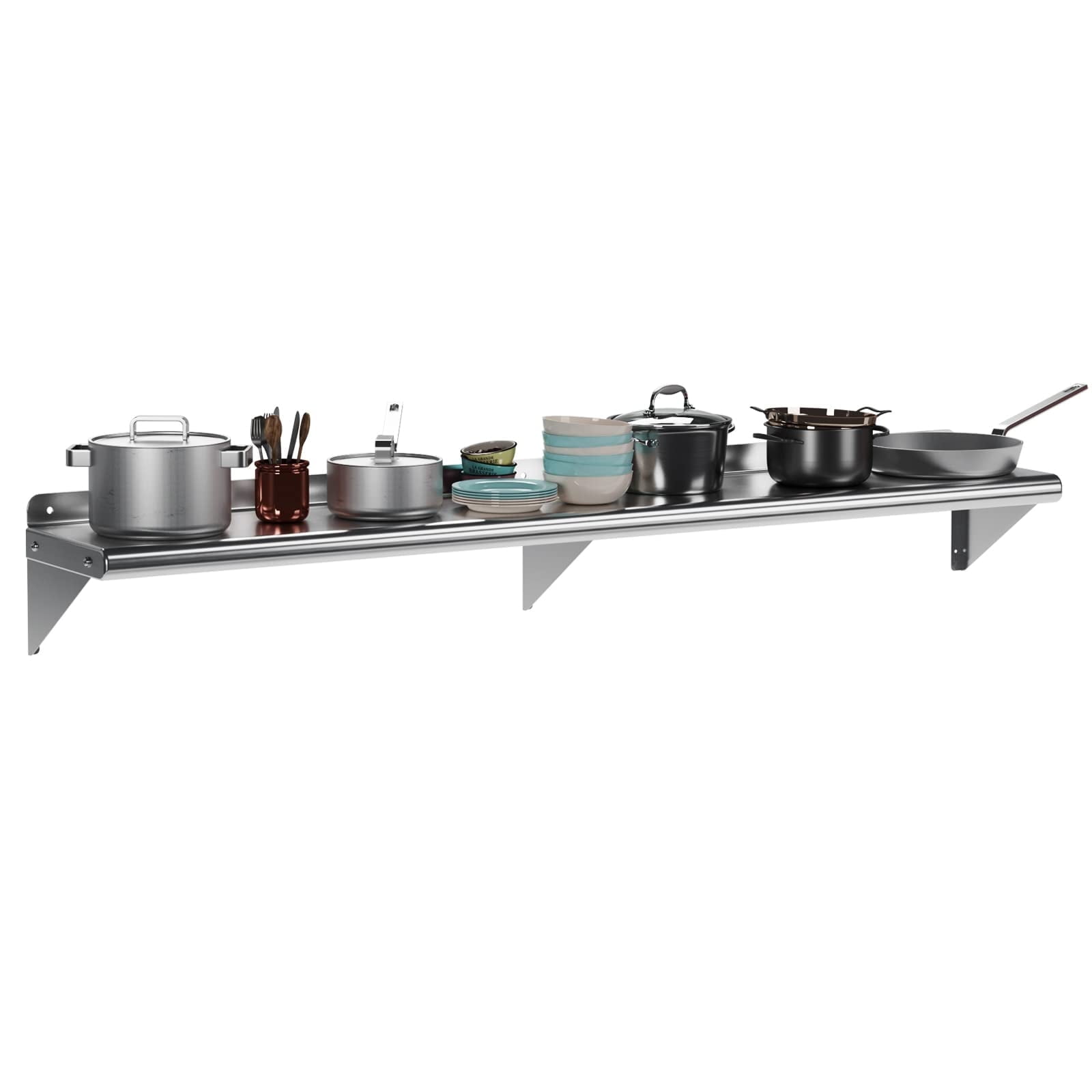 WhizMax Stainless Steel 1-Tier Shelf, 12 x 72 x 12 inch, 300 lb ...