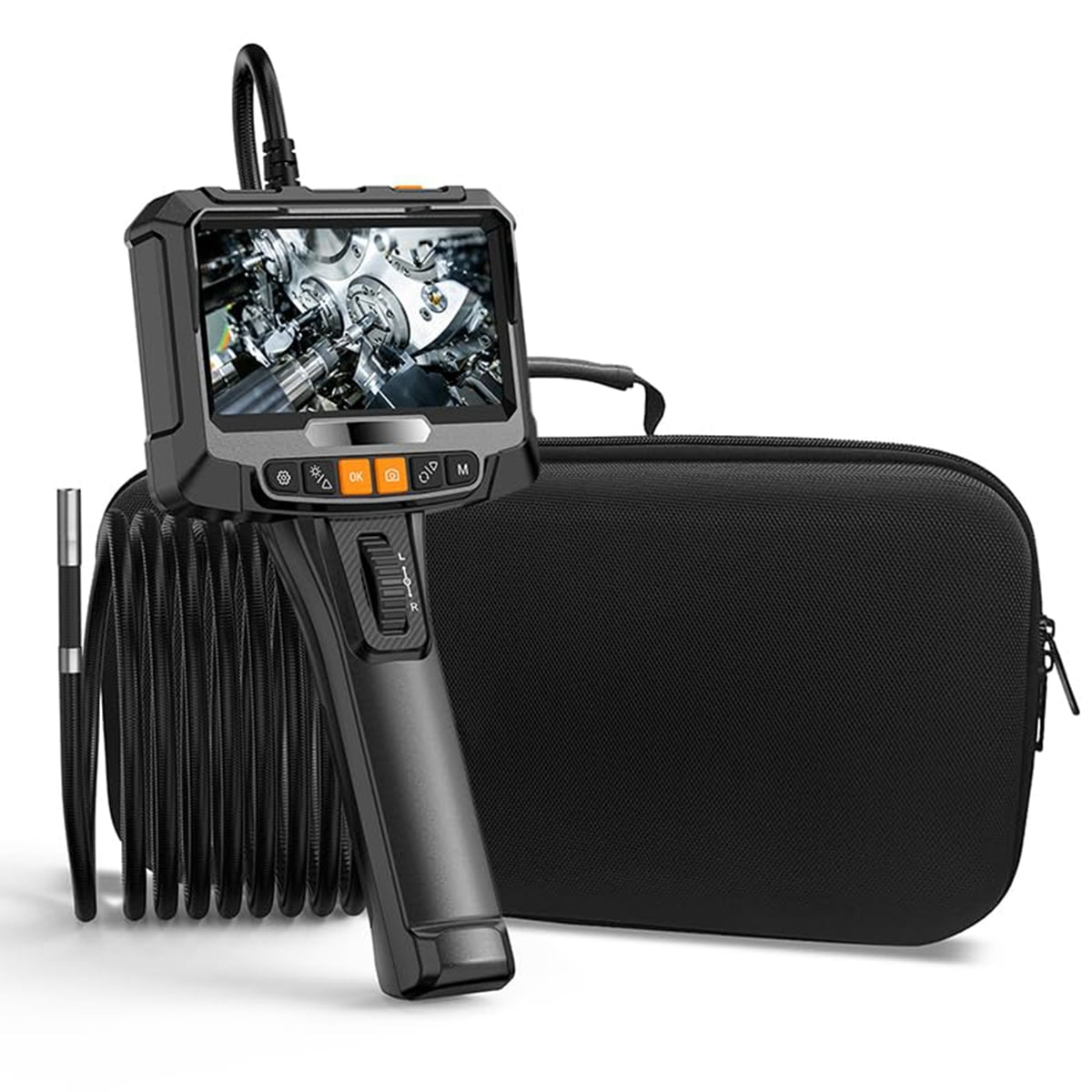 Garvee Two-Way Articulating Borescope with Lights, Dual Lens Industrial ...