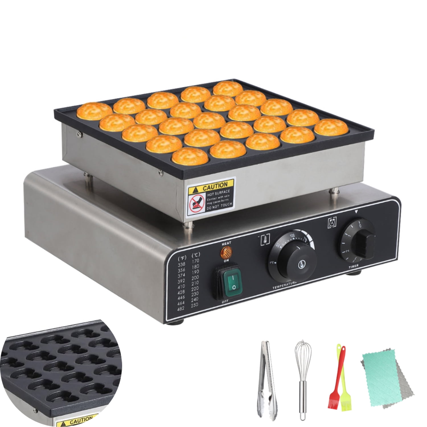 Garvee Electric Pancake Maker, 25Pcs Mini Dutch Pancake Baker with ...