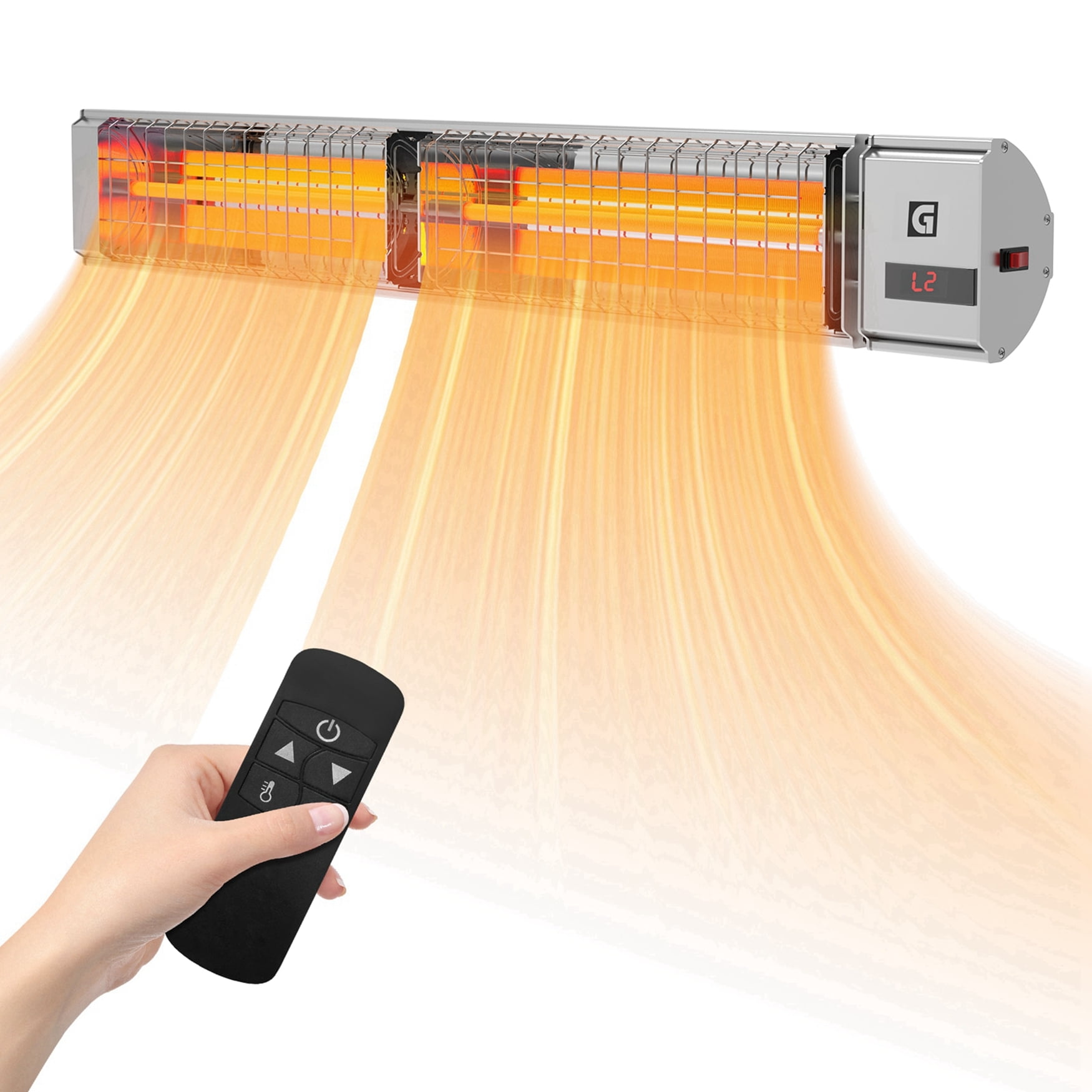 Garvee Wall Mounted Patio Heater with Remote, 3000W Electric Infrared ...
