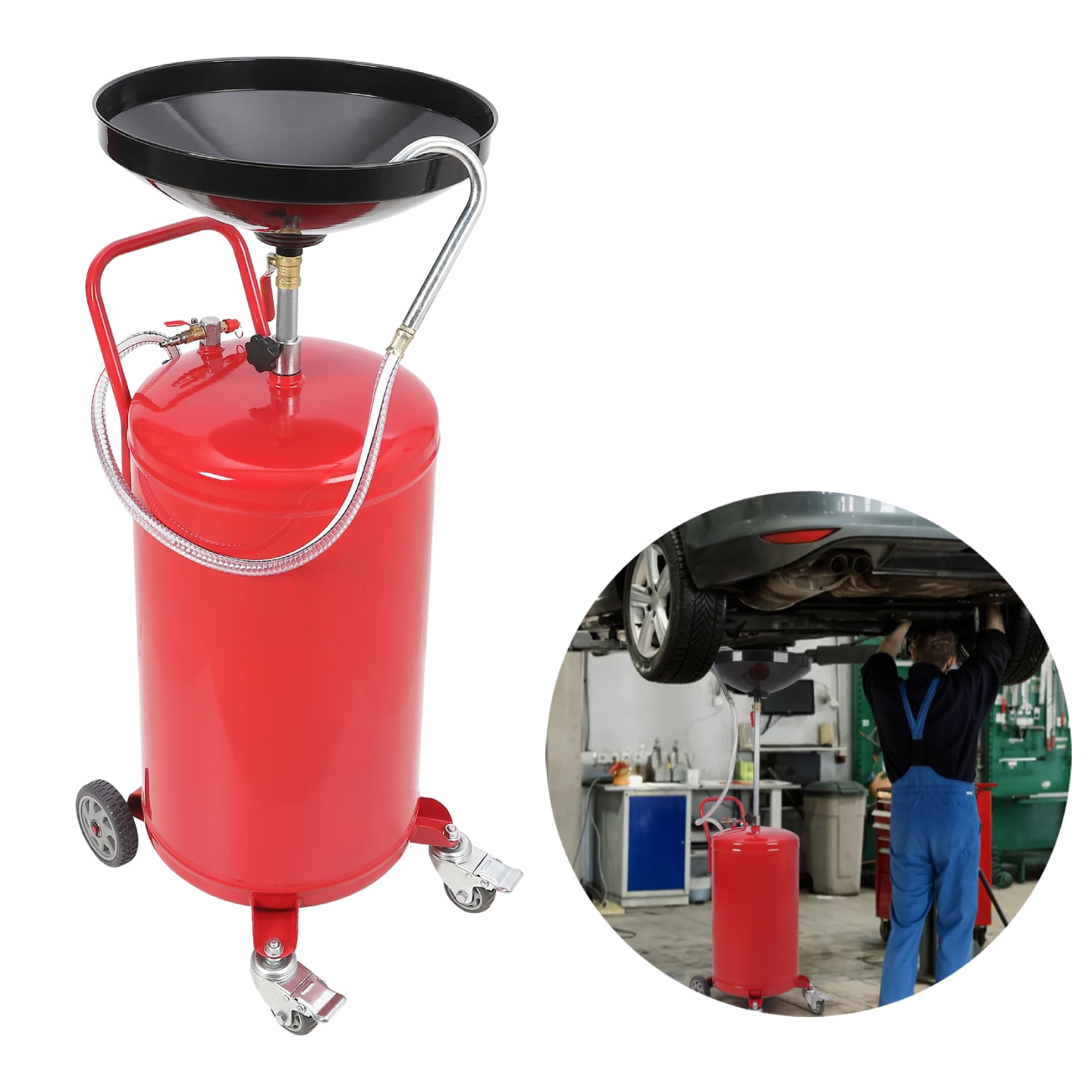 Garvee Waste Oil Drain Tank,18 Gallon Portable Oil Drain Container with ...