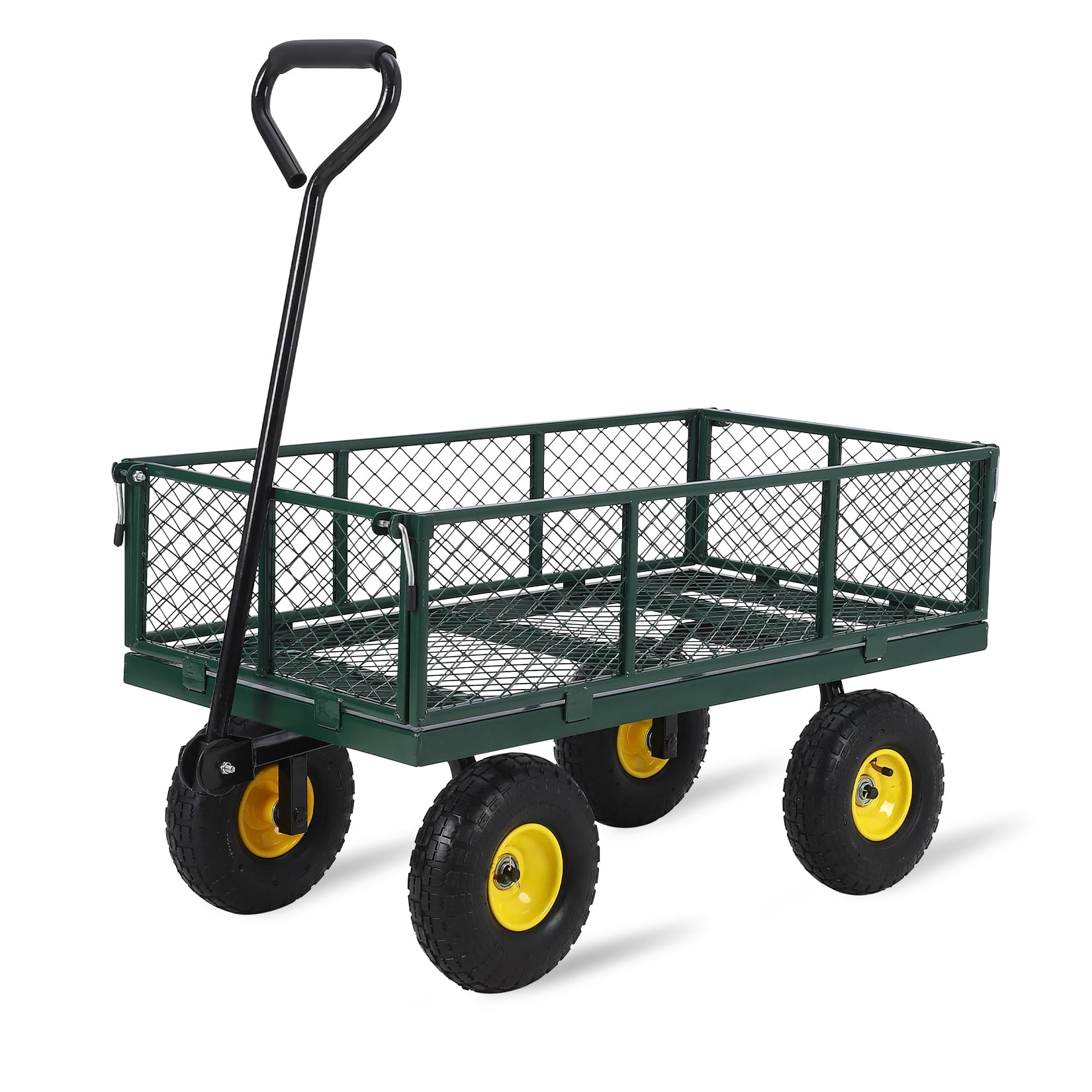 Whizmax 1500lbs Steel Garden Cart on Wheels, Versatile Flatbed Carts ...