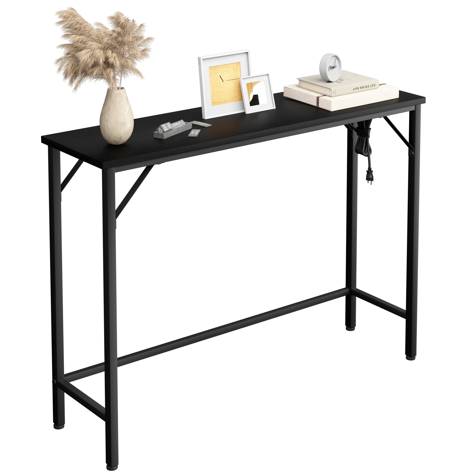 Whizmax 39.4" Industrial Entryway Table, Console Table with Power ...