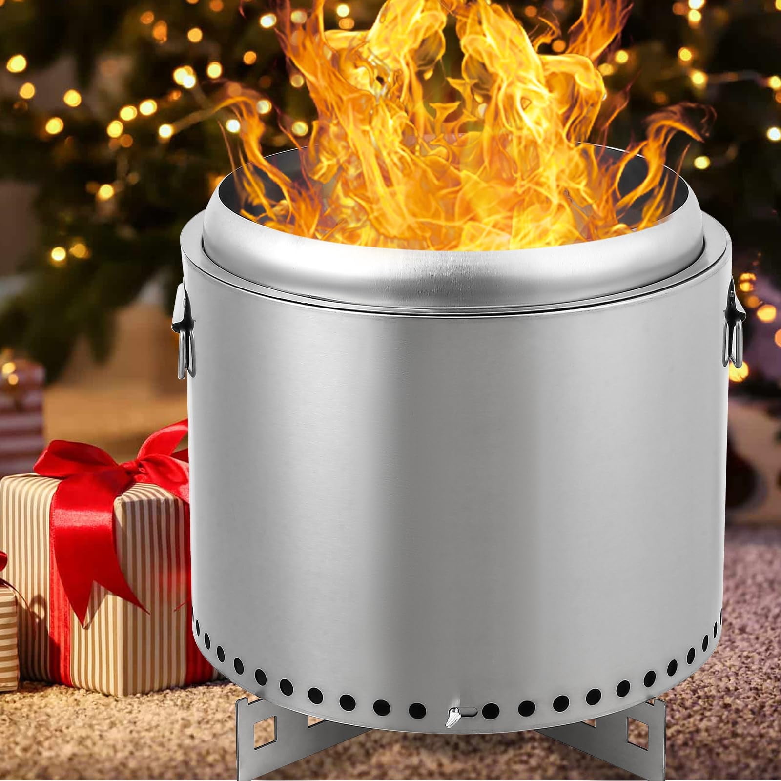 Garvee Fire Pits for Garden, 21.6 Inch Smokeless Fire Pit, 304 ...