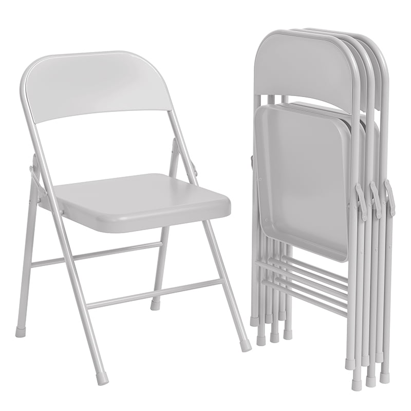 Whizmax Folding Chairs Set of 4, Foldable Chairs with Metal Frame Hold ...