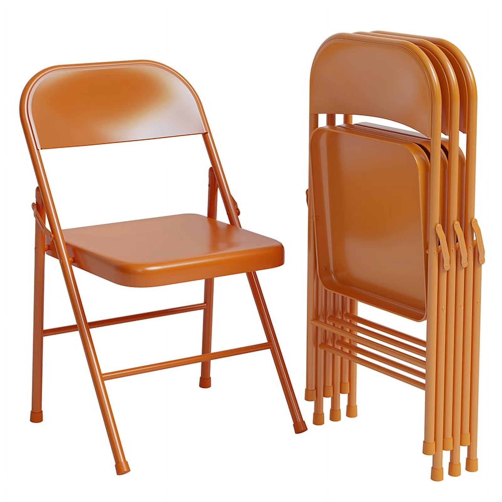 Whizmax Folding Chairs Set of 4, Foldable Chairs with Metal Frame Hold ...