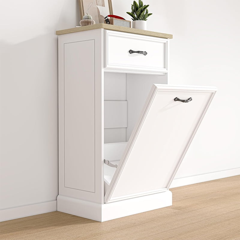 Whizmax Freestanding Dual Dump Trash Cabinet, 10 Gallon Storage, Hidden ...