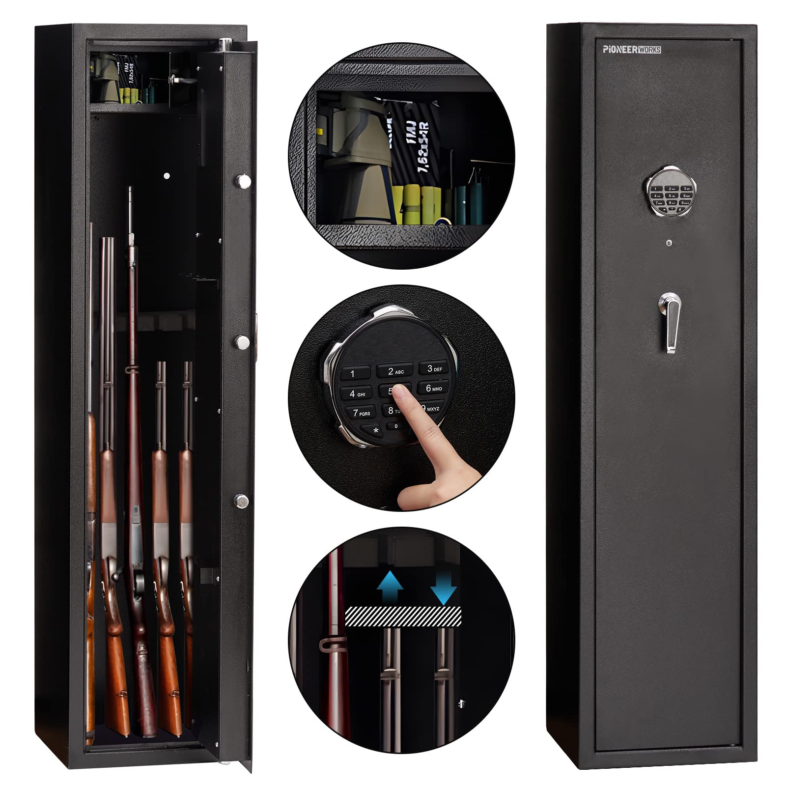 Whizmax Gun Safe, 5-6 Gun Safe for Rifle, Gun safes for Home Rifle and ...