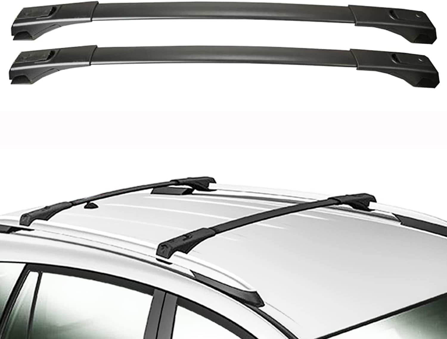 Garvee Top Rack Black Crossbar Compatible 2013-2018 Toyota RAV4, 165 LB ...