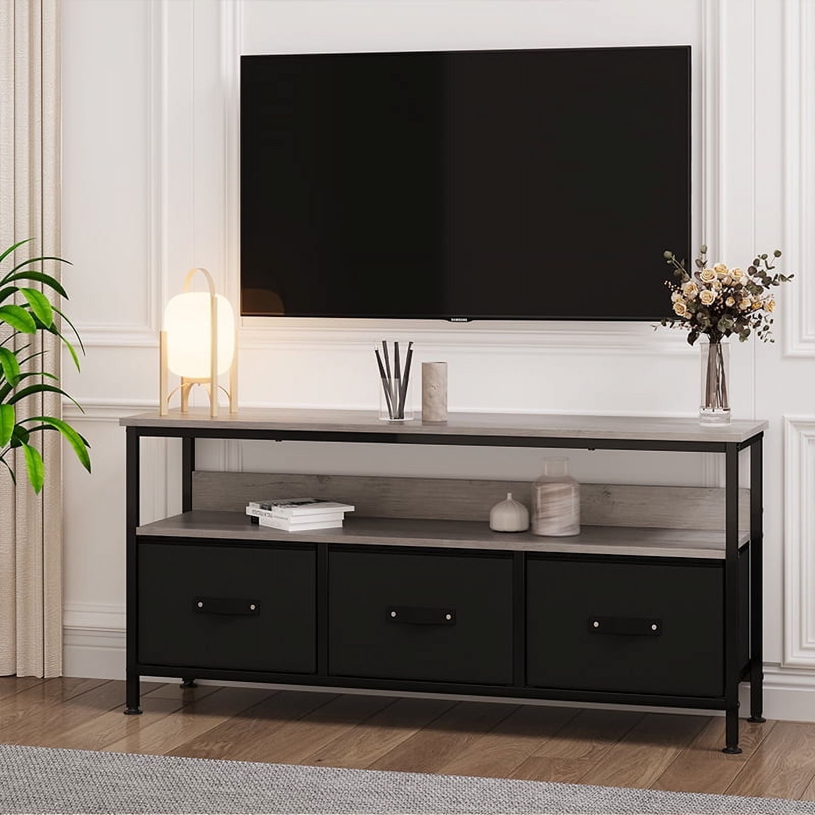 Cabihome Tv Stand, Modern Entertainment Center 55 in with Drawers, for ...