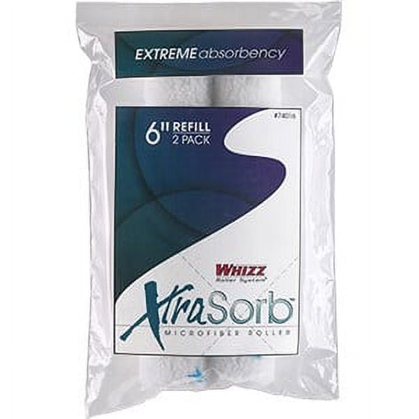 Whizz 74016 6" Xtrasorb Microfiber Blue Stripe 3/8" Nap Mini Roller 2Pk ...