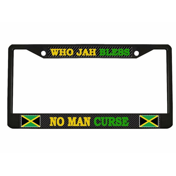 Who Jah Bless on Man Curse Jamaican Design Heavy Duty Metal Car License ...