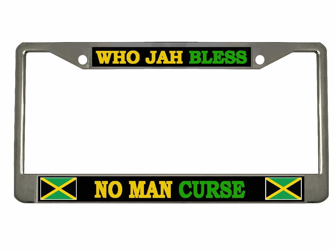 Who Jah Bless on Man Curse Jamaican Design Heavy Duty Metal Car License ...